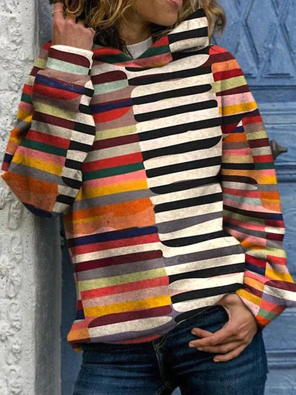 Johanna - Sudadera con capucha multicolor – La Voire Moda